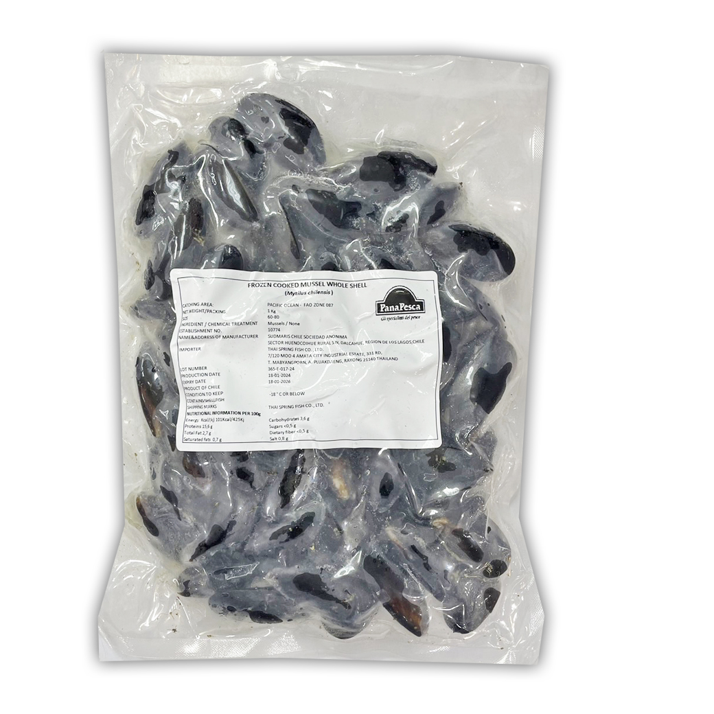 หอยแมลงภู่แช่แข็ง Panapesca Mussels Cooked Whole 1 kg. (Frozen) (05 ...