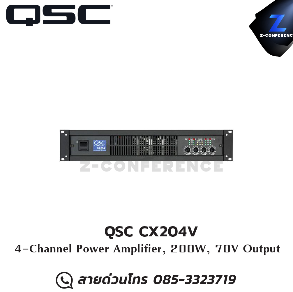 QSC CX204V Power Amplifier 4ch. 200W 70v , แอมป์ , amplifier, power amp ...
