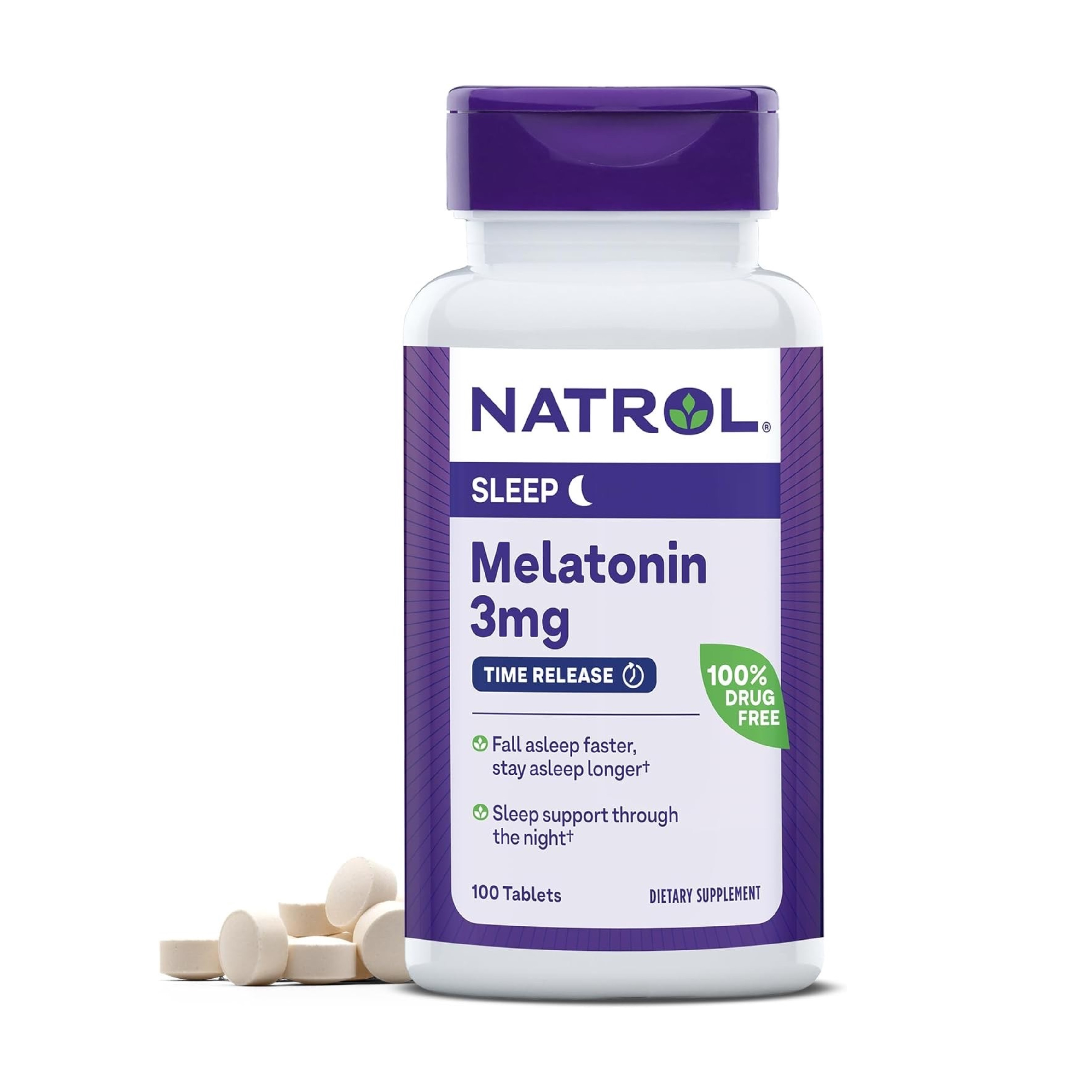 วิตามินเสริมการนอนหลับสำหรับผู้ใหญ่ NATROL Sleep Melatonin 3mg - Time ...