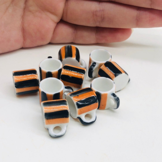 10 pieces Miniature Ceramic cup, Miniature Ceramic plate, Miniature ...