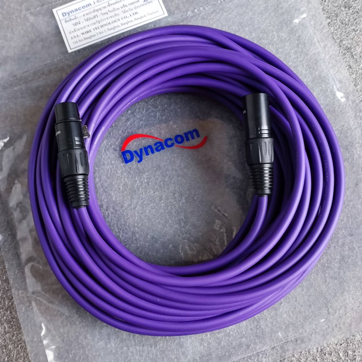 30เมตร สายP.XLRออกJ.XLR J021 dynacom สีม่วง สายสัญญาณ CANNON ผู้ ออก ...
