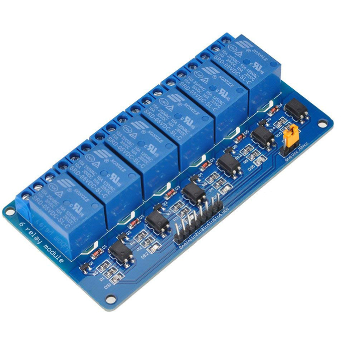 6 Channel Relay Module (5V) - (หัวรีเลย์ Tongling หรือ Songle ...